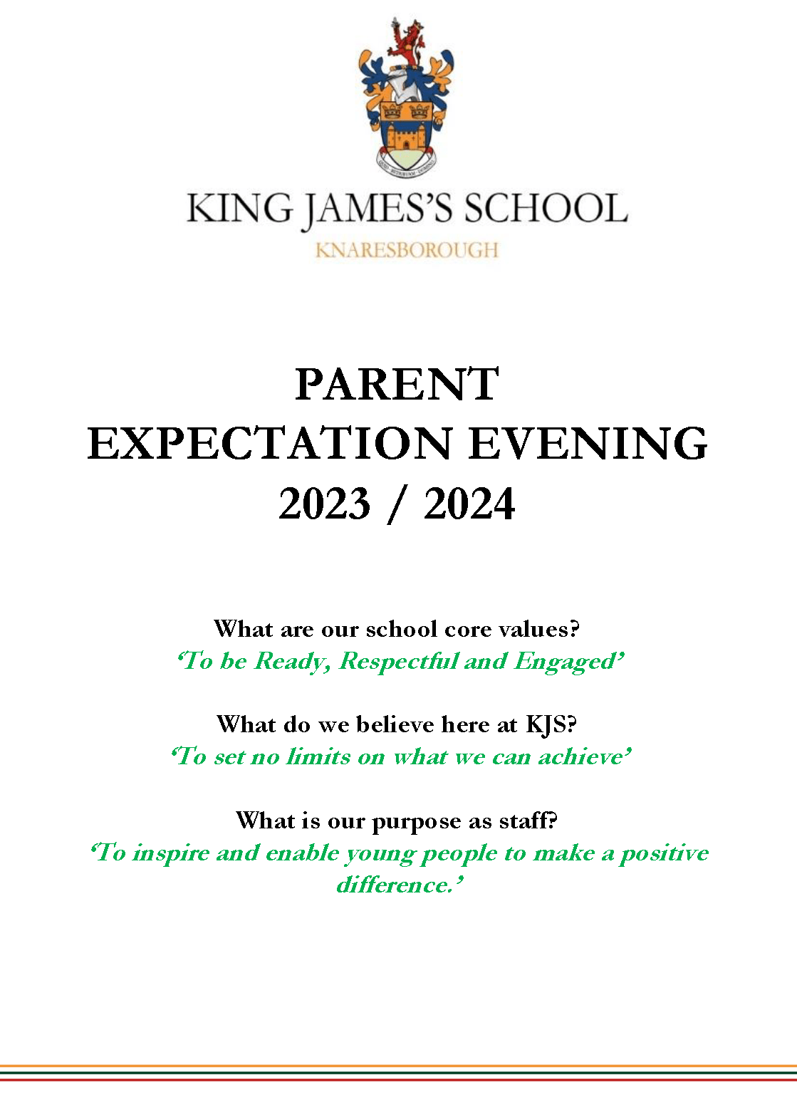 Expectation Evening - King James's School